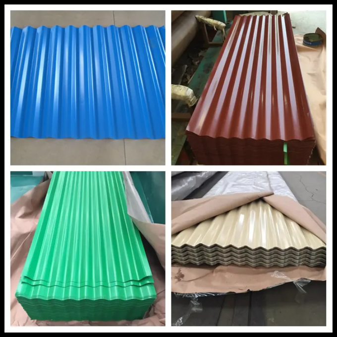DX51D PPGI Wavy Trapezoid Shape 16 Gauge PPGI Steel Sheet Corrugated ...